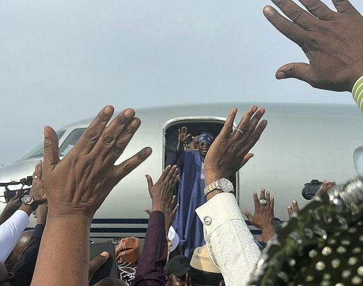 BREAKING: President-elect, Tinubu Arrives Nigeria (Video)